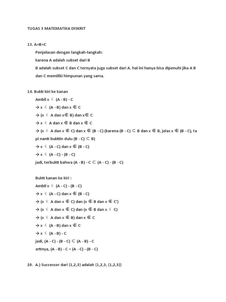 Tugas 3 Matematika Diskrit | PDF