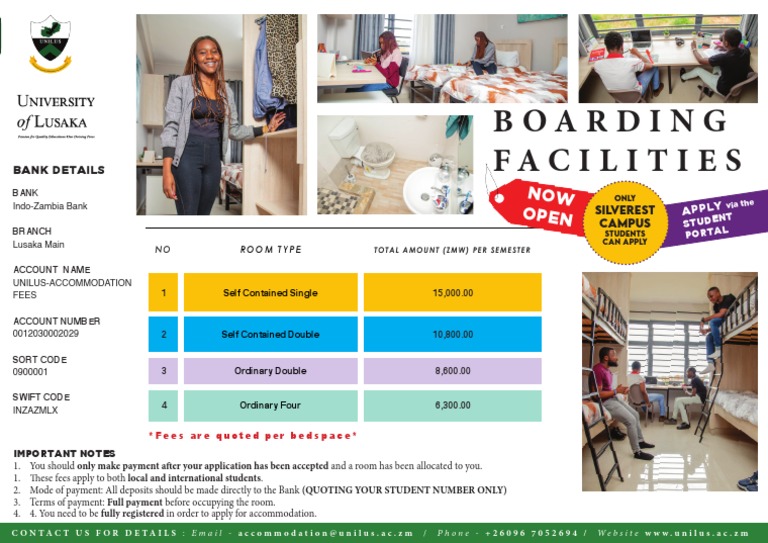 UNILUS Accommodation Fees & Details | PDF | Banks | Banking