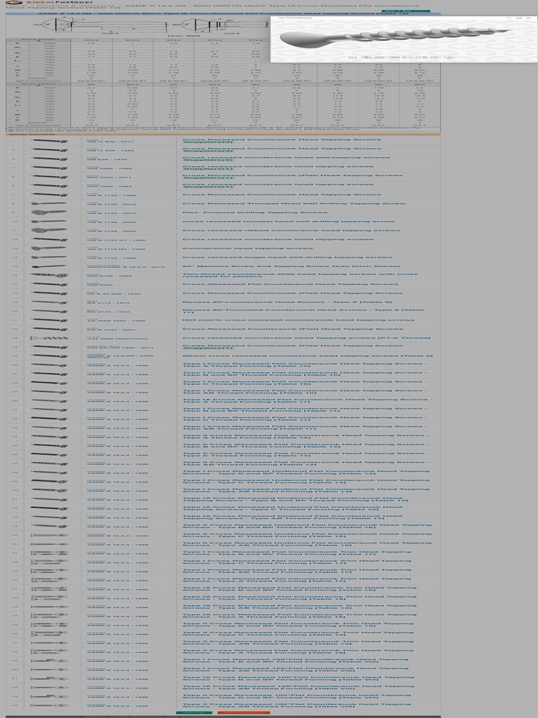 ASME B 18.6.5M - 2000 (R2010) Metric Type IA Cross-Recessed Flat Countersunk Head Tapping Screws ...