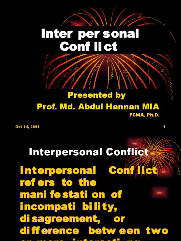 Understanding Interpersonal Conflict | PDF | Emergence | Action ...