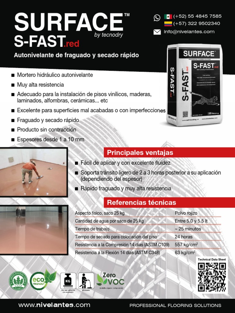 Consolidado Fichas Productos SURFACE | PDF | Mortero (Albañilería) | Sector secundario de la ...