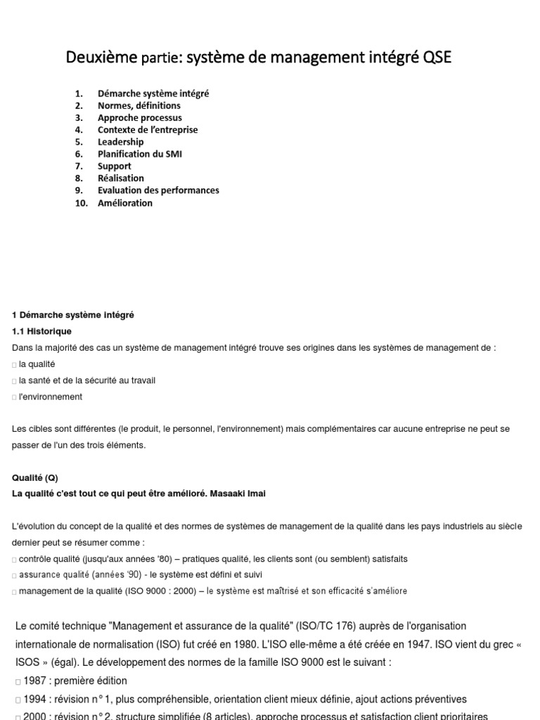 Système de Management Intégré QSE | PDF | Gestion des ressources ...