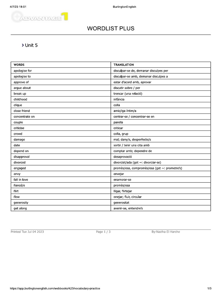 Vocabulary Unit5 | PDF Vocabulary Unit5 | PDF