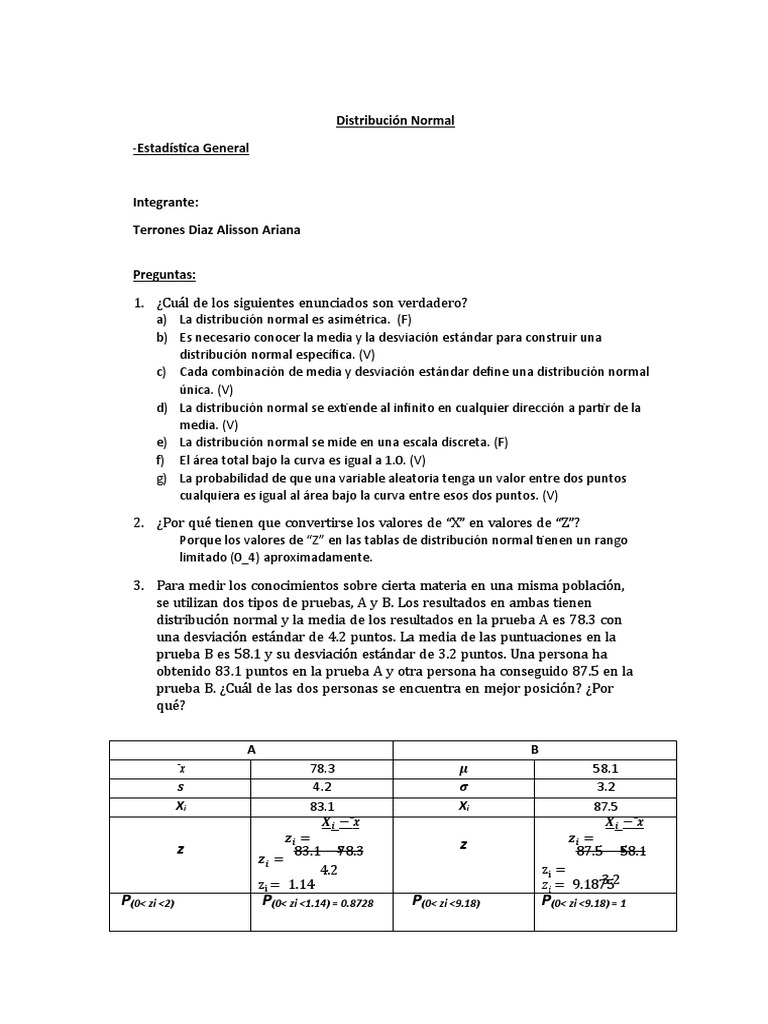 Distribución Normal: Conceptos y Ejemplos | PDF | Distribución normal ...
