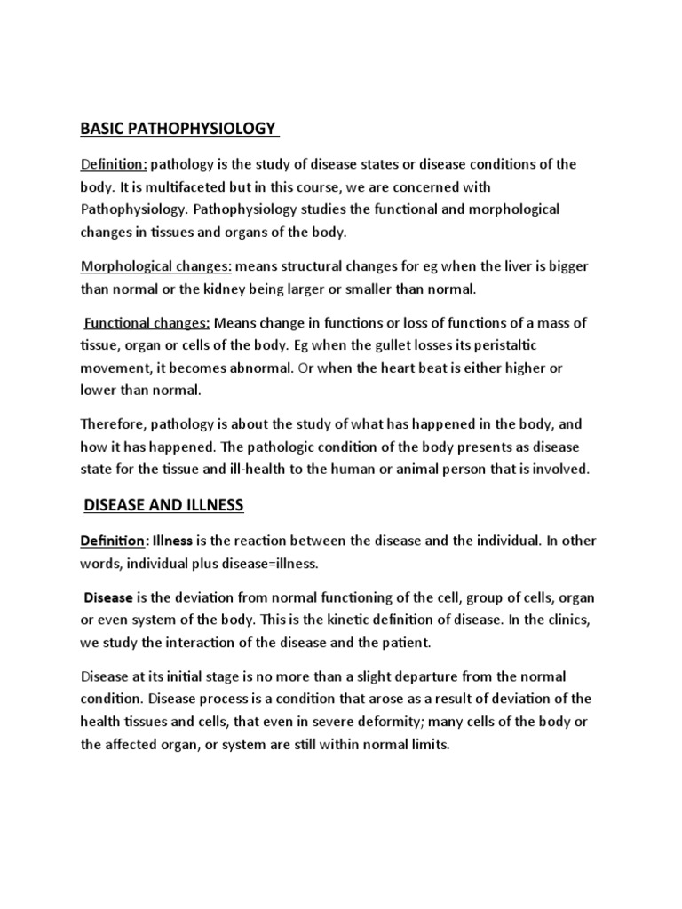 Basic Pathophysiology | PDF | Pathology | Injury