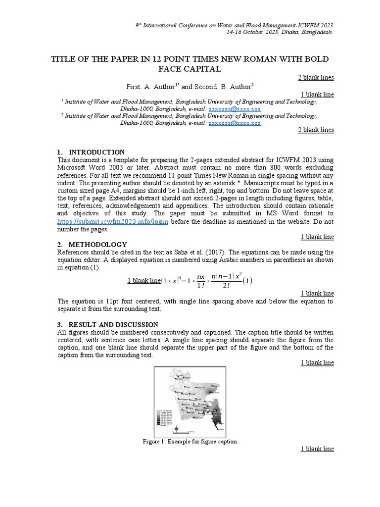 Extended-Abstract Template ICWFM 23 | PDF | Microsoft Word