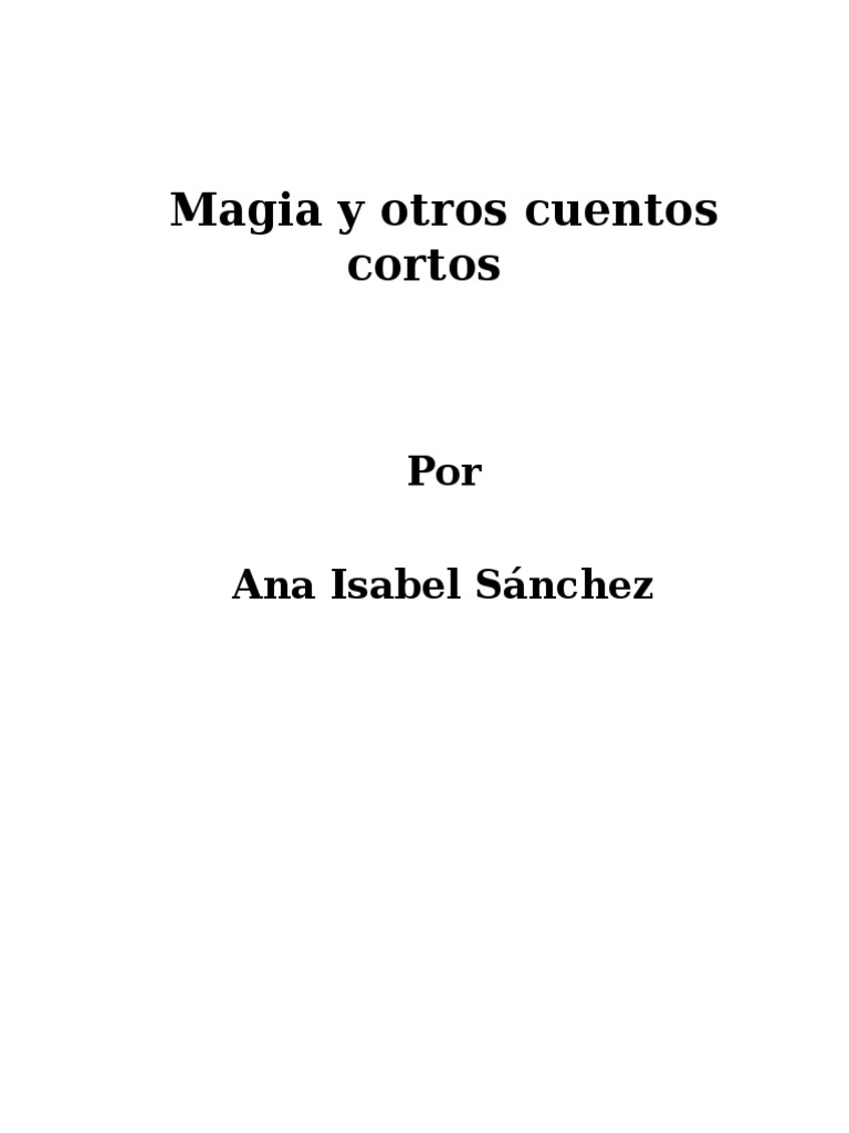 Magia Y Otros Cuentos Cortos Pdf