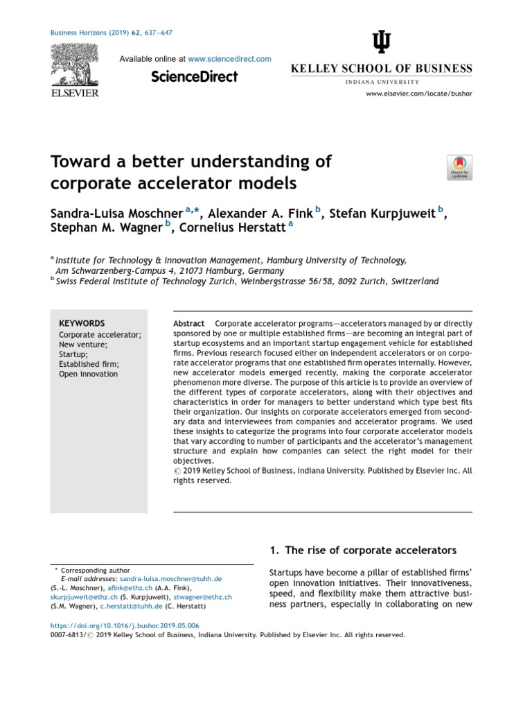 Understanding Corporate Accelerator Models | PDF | Startup Company ...