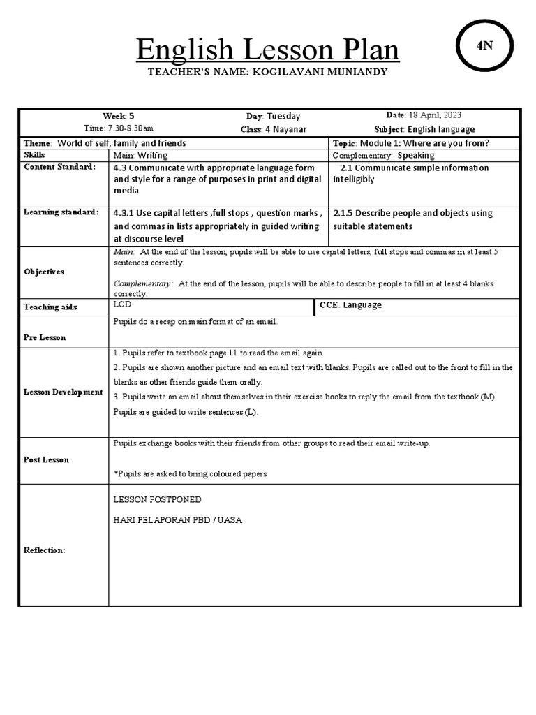 Eng 4M | PDF | Lesson Plan | Teachers