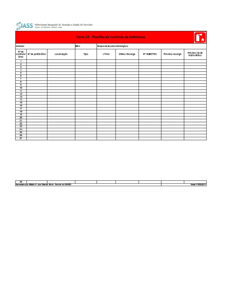 Form 23 Controle de Extintores | PDF