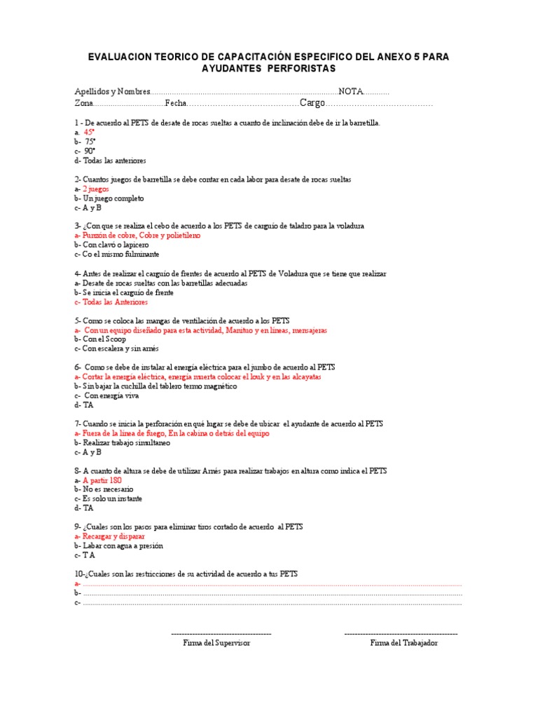 Capacitación para Ayudantes Perforistas | PDF | Hogar, jardinería y ...