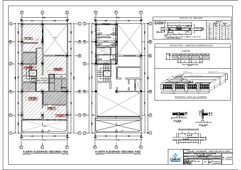 Plano de Estructuras - Losa Aligerada Existente y Proyectada | PDF
