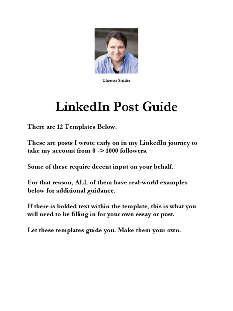 LinkedIn Post Templates | PDF | Psychology | Cognitive Science