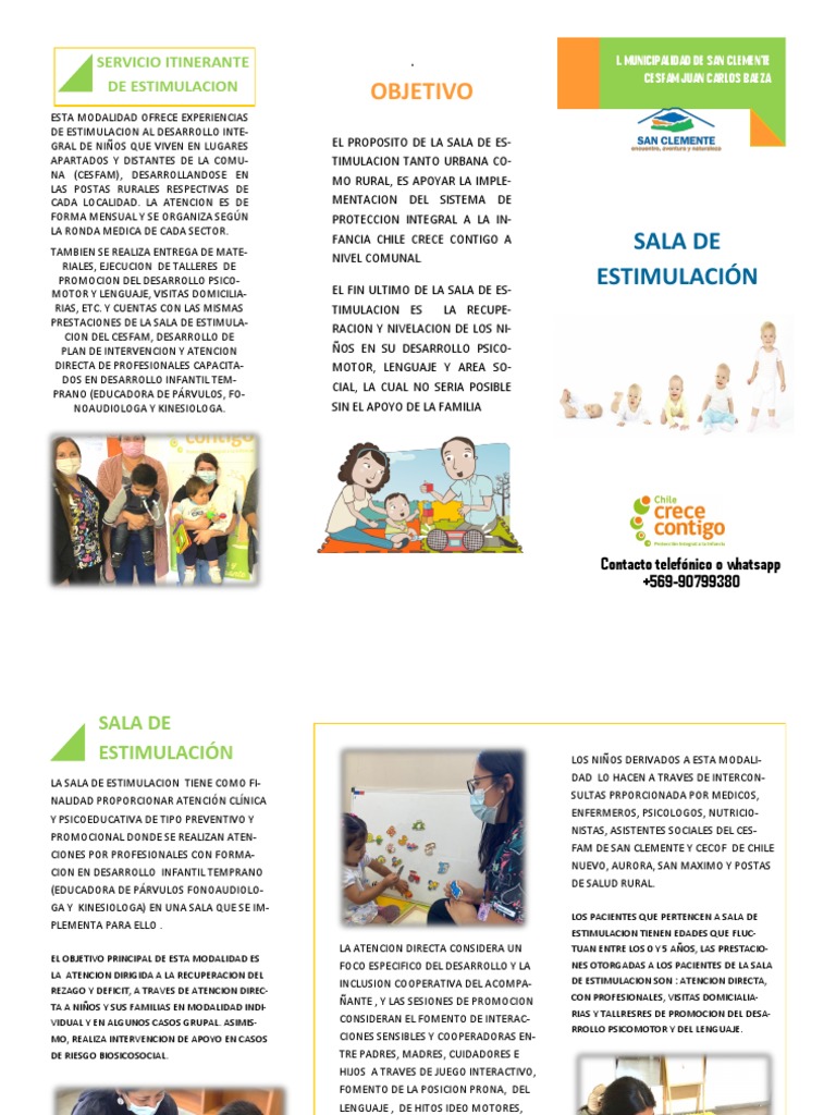 Triptico Sala De Estimulación Pdf Desarrollo Humano Etapas De La