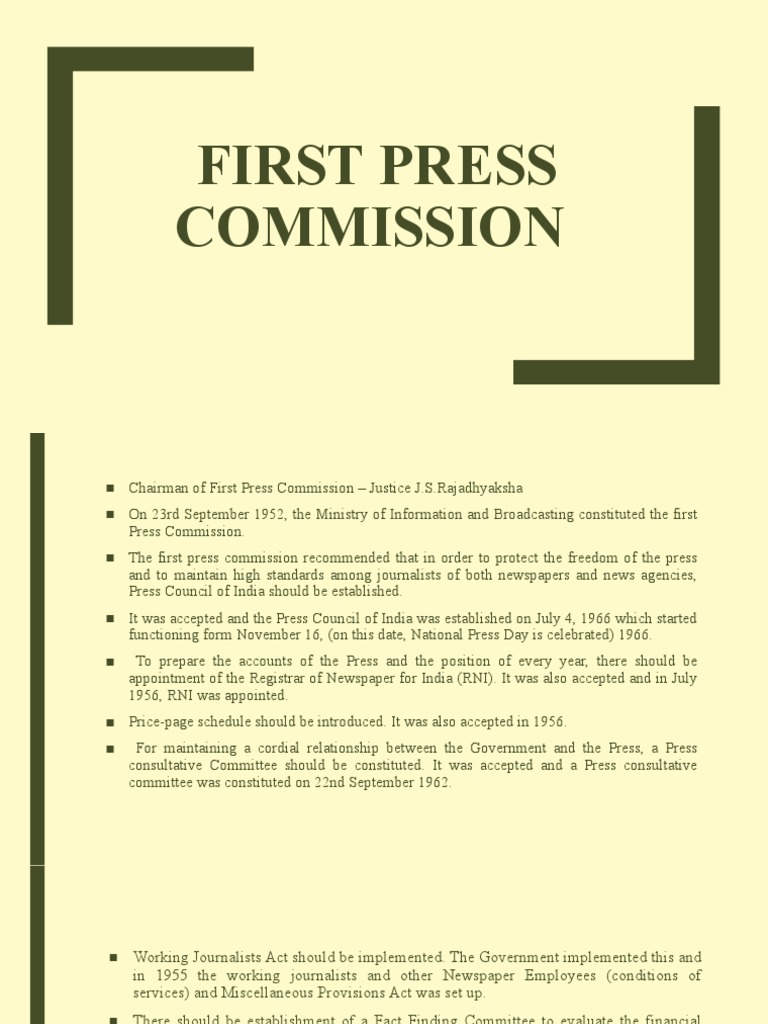 Press Commissions and Press Council of India | PDF | News | Freedom Of ...