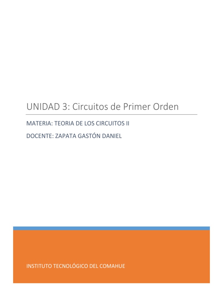 Circuitos de Primer Orden | PDF | Red eléctrica | Inductor