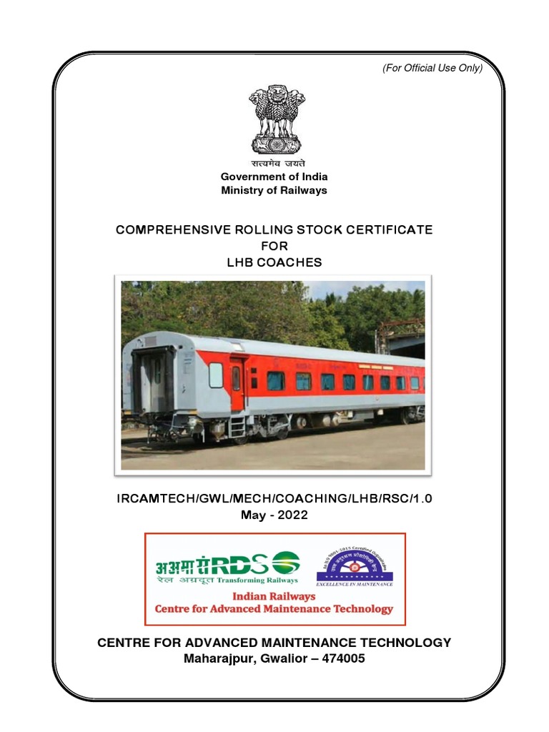 Comprehensive Rolling Stock Certificate - Final | PDF | Rail Transport ...