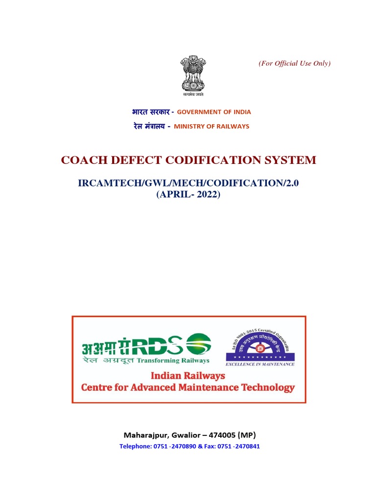 Four Digit Codification of Coaching Defect | PDF | Alternating Current ...