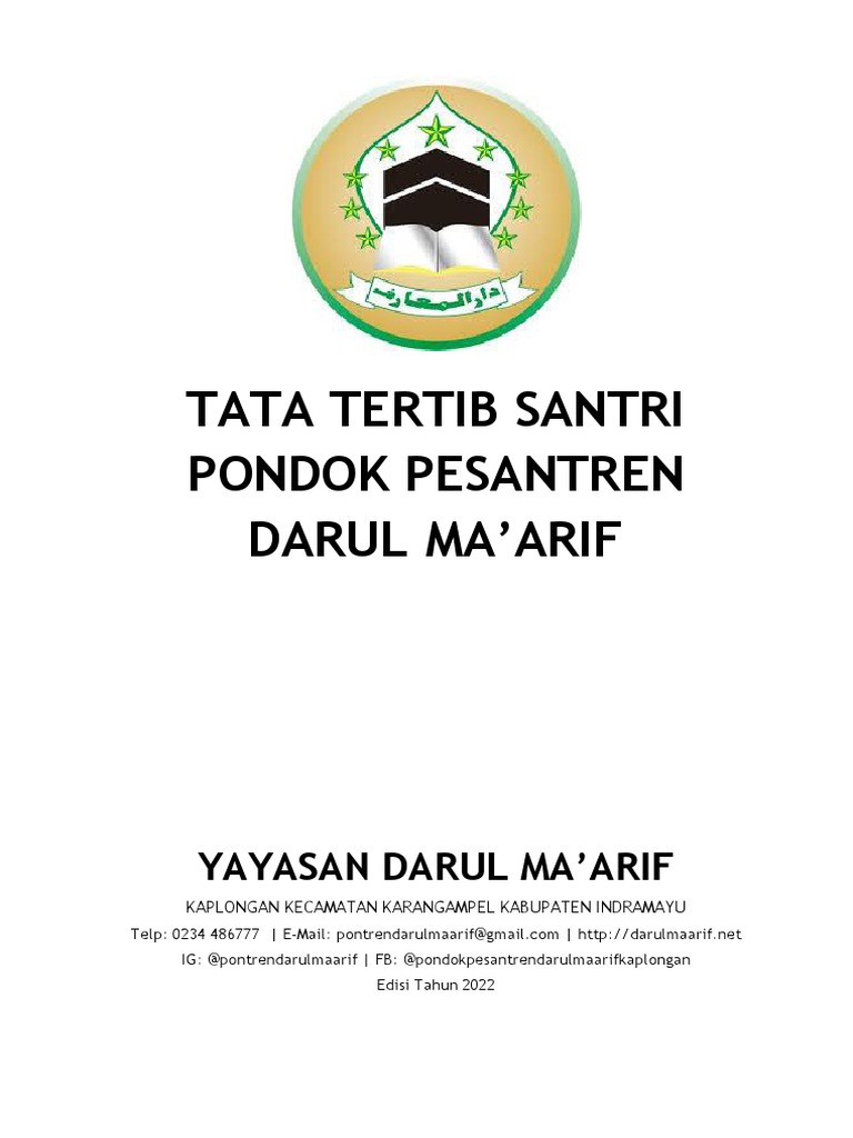 Tata Tertib Pondok Pesantren Darul Ma'Arif | PDF