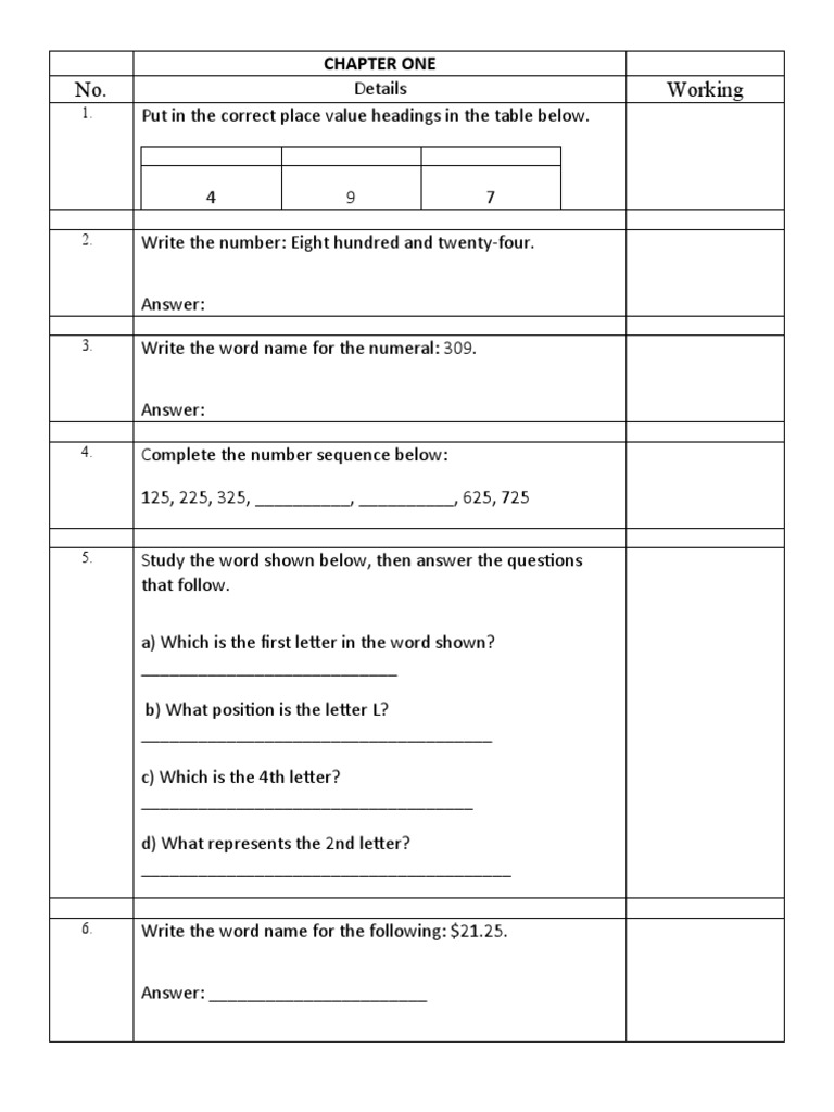 Standard 2 Mathematics Workbook Answers | PDF | Length | Numbers