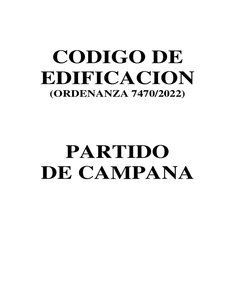 Código de Edificación Ord. 7470 | PDF | Fundación (Ingeniería) | Demolición