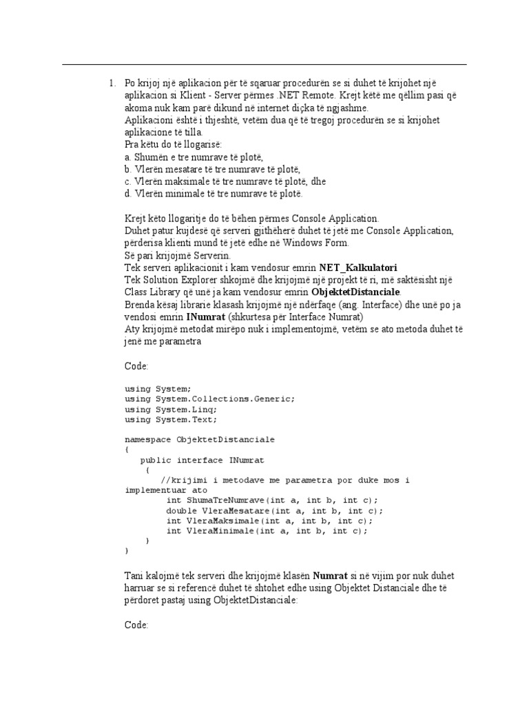 [Mësim] .NET Remote në C# | PDF