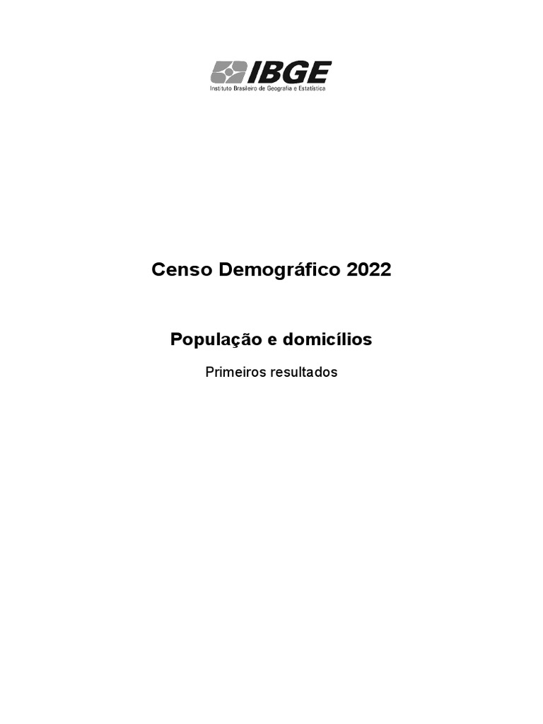 Censo 2022 | PDF | Censo | Brasil