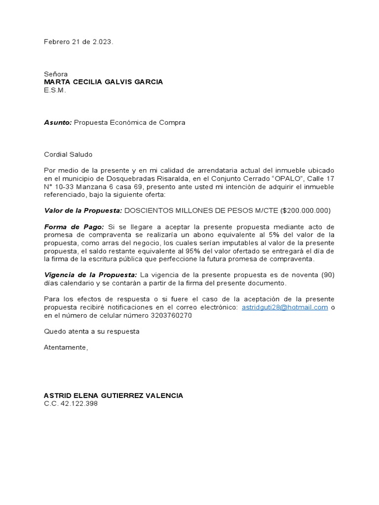 Propuesta de Compra | PDF