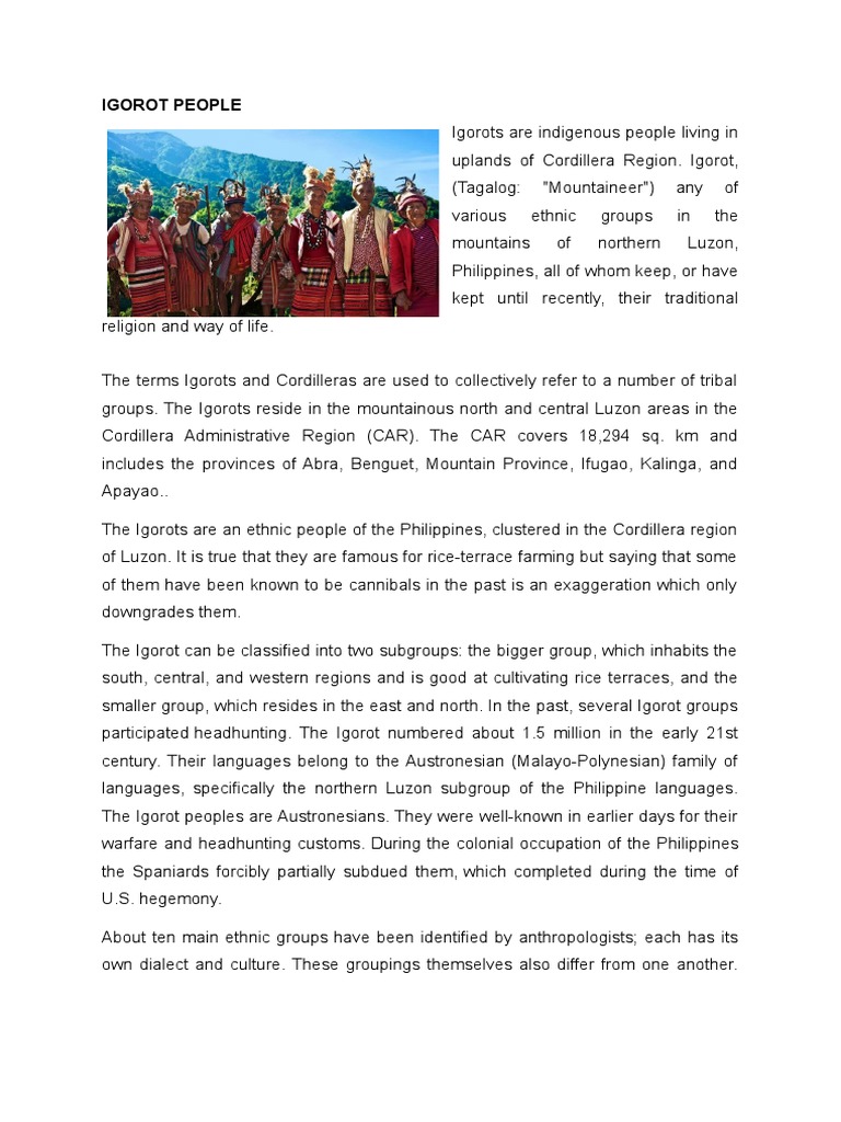 Indigenous Igorot | PDF | Social Science | History