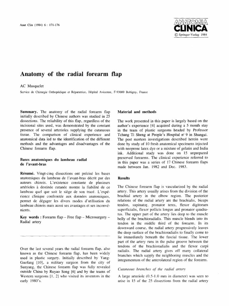 Masquelet 1984 | Download Free PDF | Anatomy | Musculoskeletal System