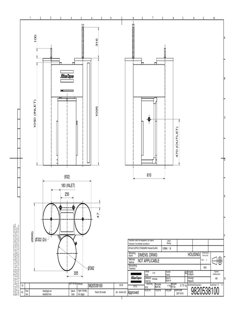 OSC 1200 Dimension Drawing Antwerp EN 9820 5381 00 | PDF