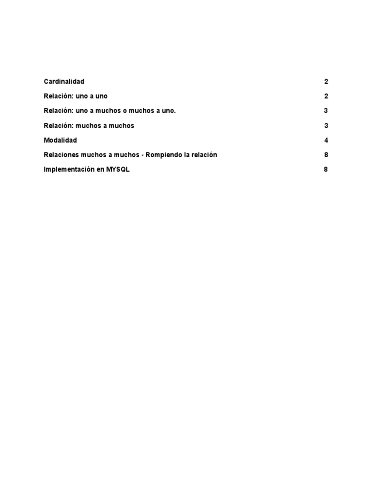 05 - Cardinalidad Base de Datos - 2021 | Descargar gratis PDF | Bases ...