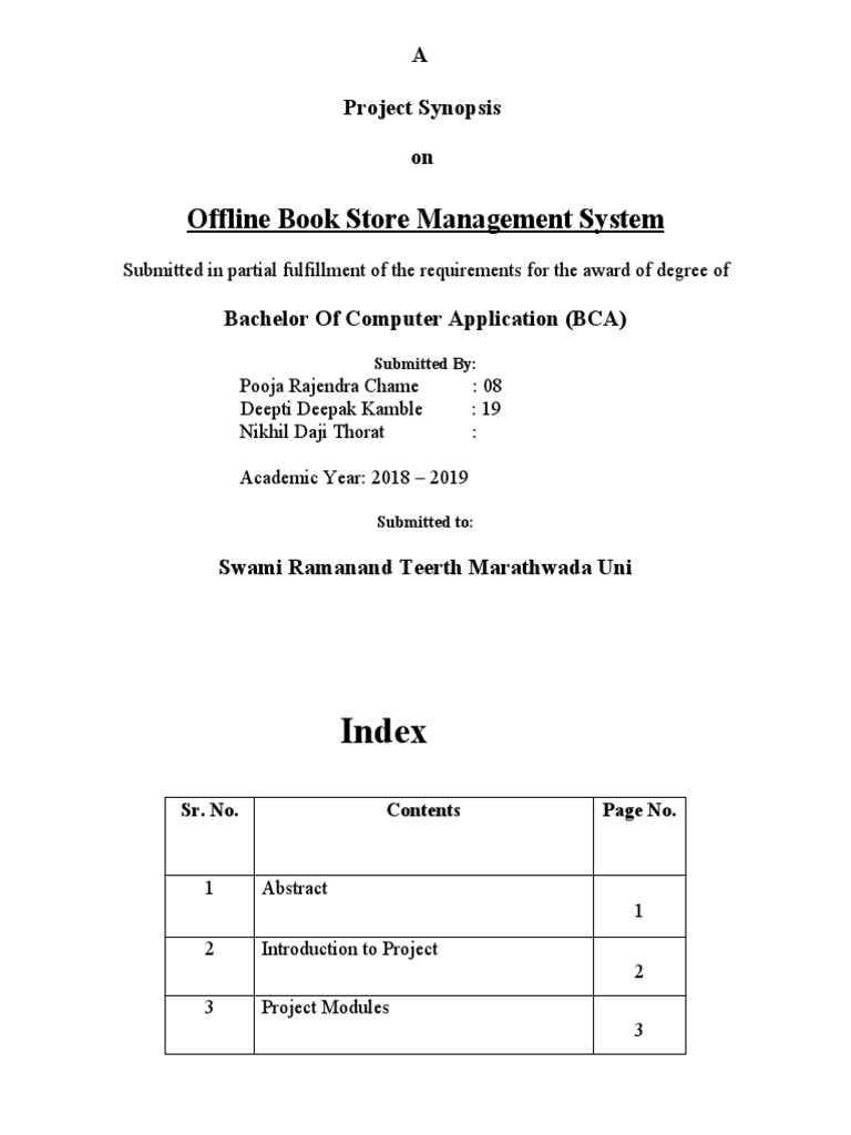 My Project - Synopsis 1 | PDF | Books | Databases