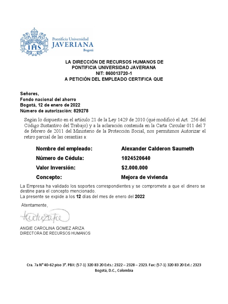 Alexander Calderon - UNIVERSIDAD JAVERIANA | PDF