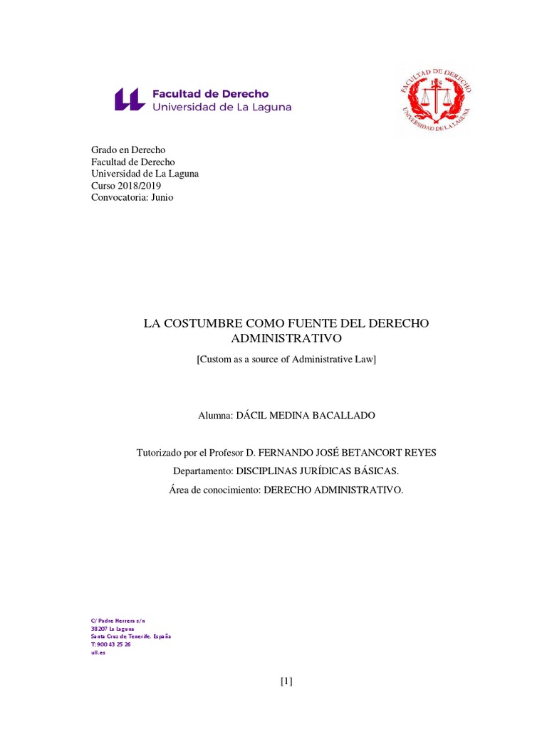 La Costumbre Como Fuente Del Derecho Administrativo. | PDF | Caso de ... La Costumbre Como Fuente Del Derecho Administrativo. | PDF | Caso de ...