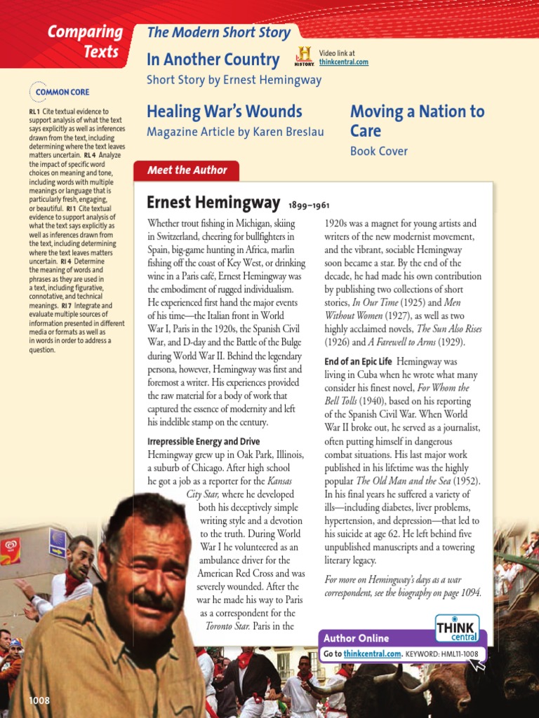 Analyzing Hemingway's "In Another Country" | PDF | Ernest Hemingway
