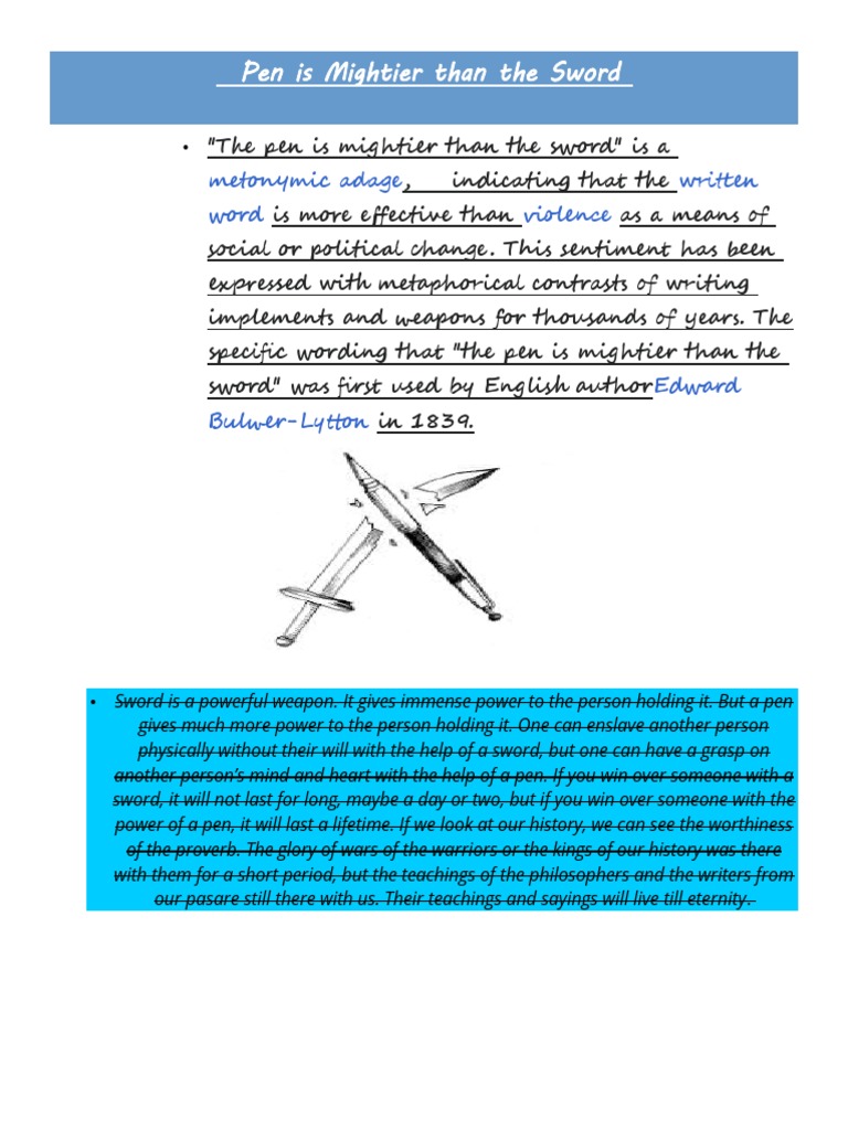 Power of the Pen vs. Sword | PDF