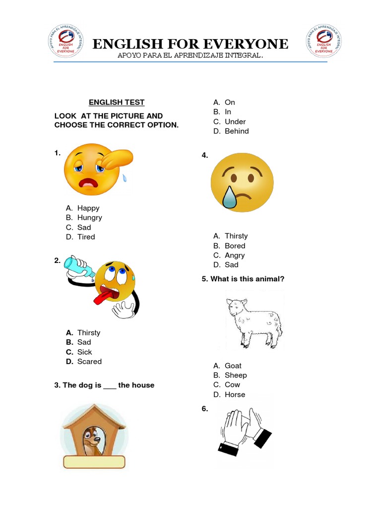 3° English Test 2 | PDF | Domesticated Animals | Animals And Humans