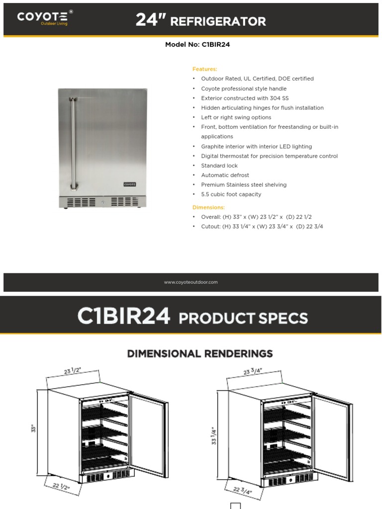 Refrigerador Coyote 24 | PDF | Refrigerator | Fuse (Electrical)