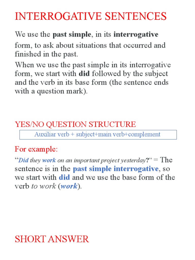 Interrogative Sentences | PDF | Question | Grammar