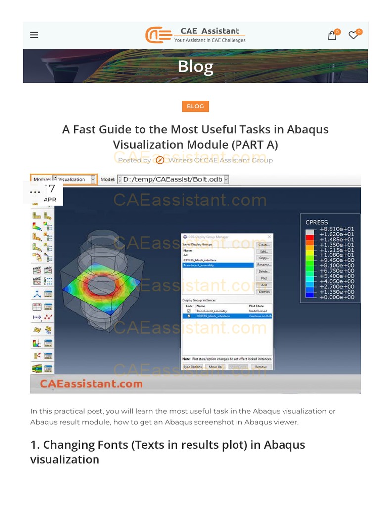 Caeassistant Com Blog A Fast Guide To The Most Useful Tasks in Abaqus Visualizat | PDF | System ...