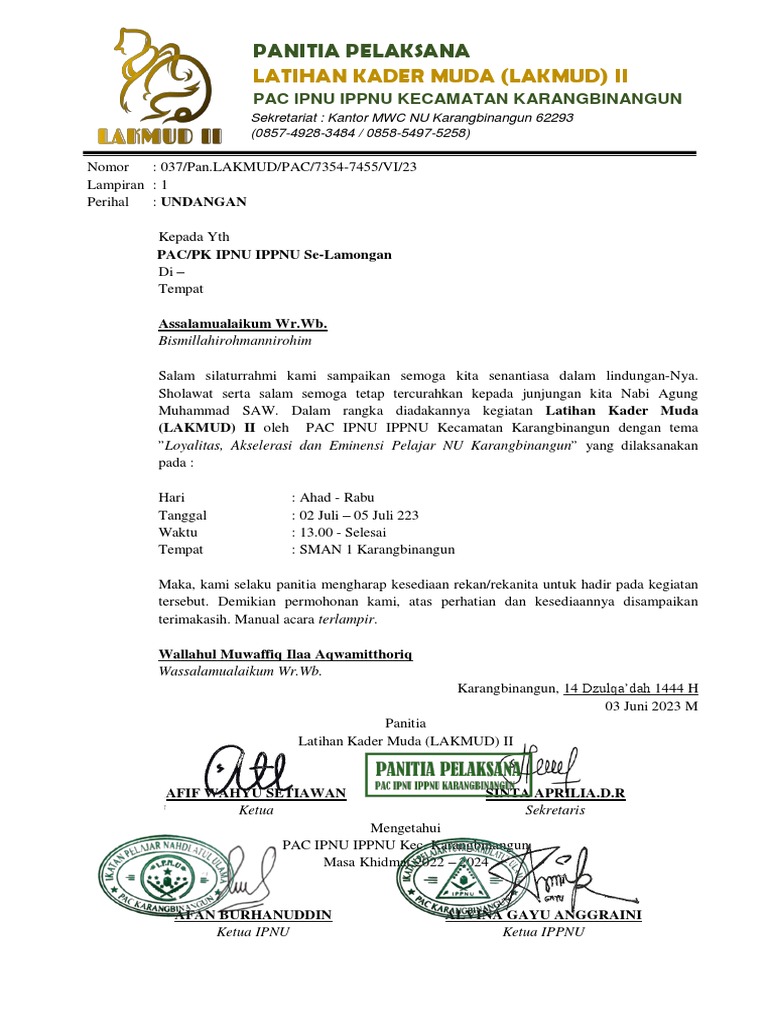 037 - Undangan Pac Dan PK | PDF