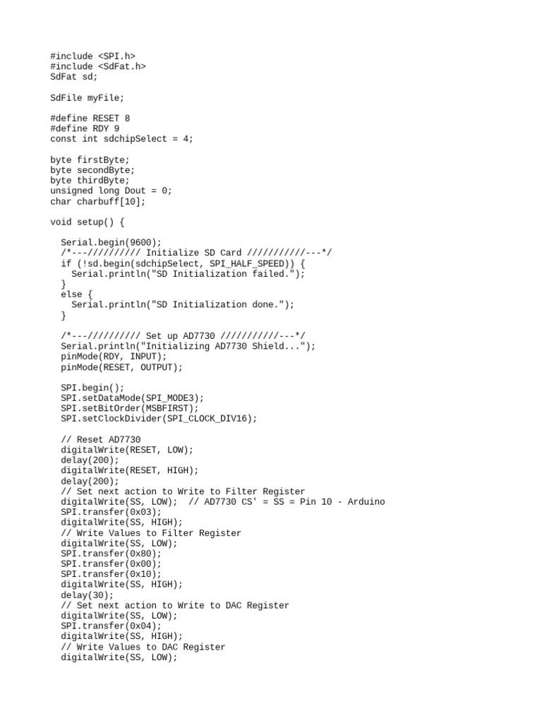 AD7730 Code | PDF | Computer Engineering | Computing AD7730 Code | PDF | Computer Engineering | Computing