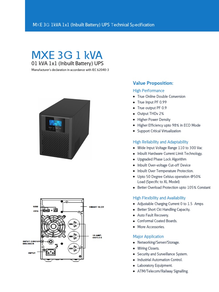 MXE 3G 1 KVA Inbuilt Battery | PDF | Power Inverter | Electrical ...