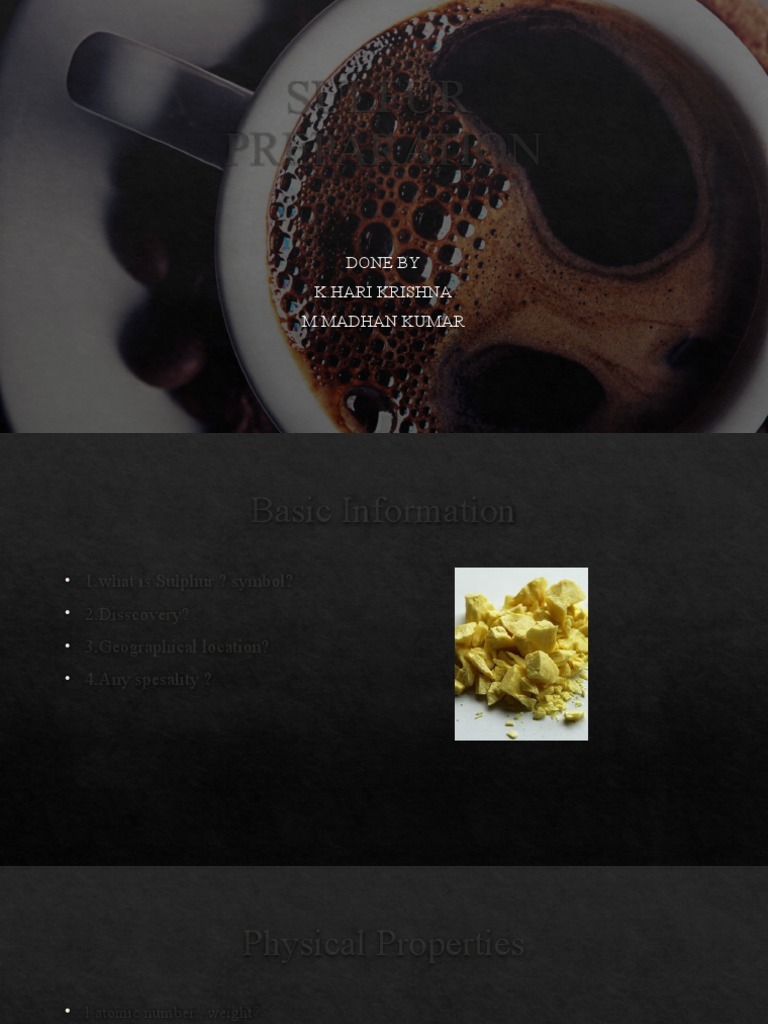 Sulfur 1 | PDF | Wellness
