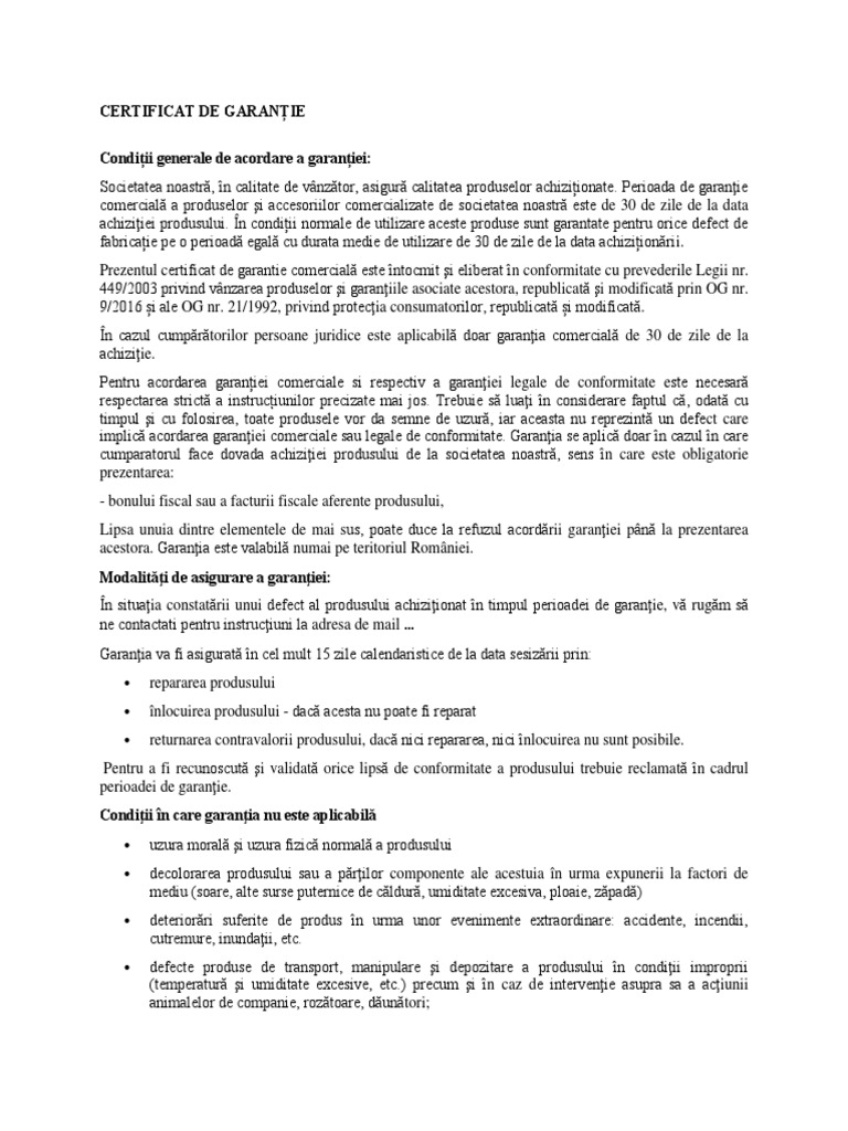 Certificat de Garantie | PDF