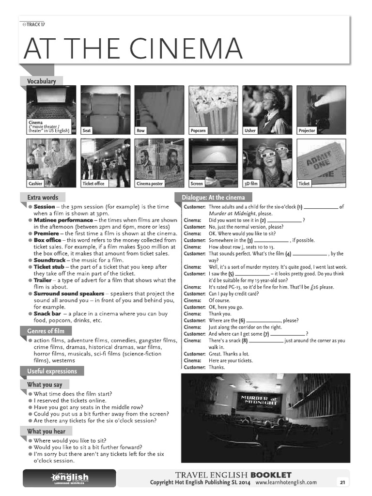 Cinema Vocabulary | PDF