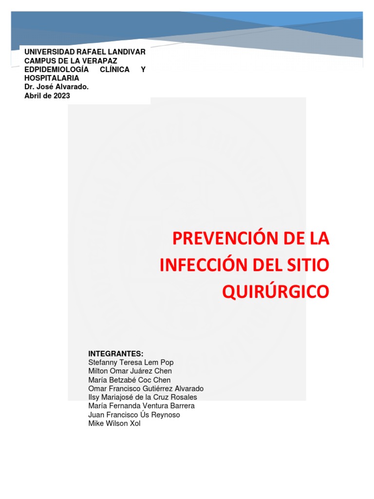 Infección Del Sitio Quirúrgico | PDF | Herida | Infección