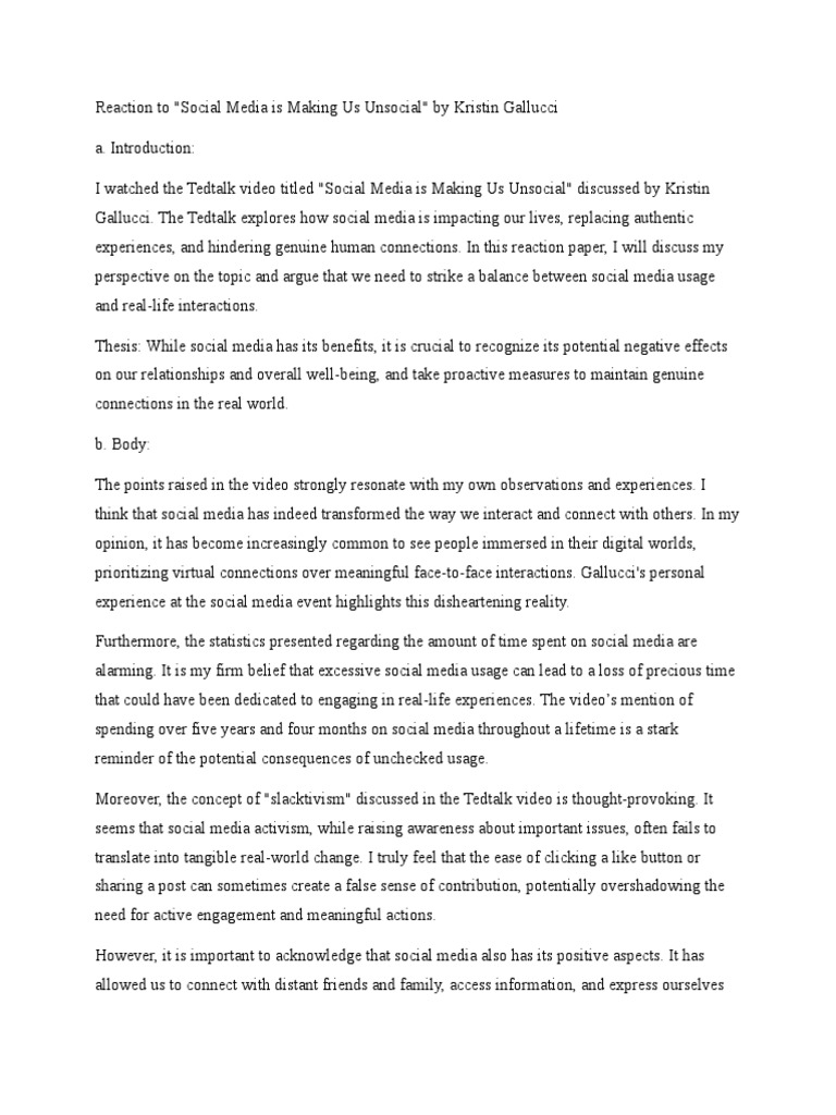Balancing Social Media and Reality | PDF | Social Media | Popular ...