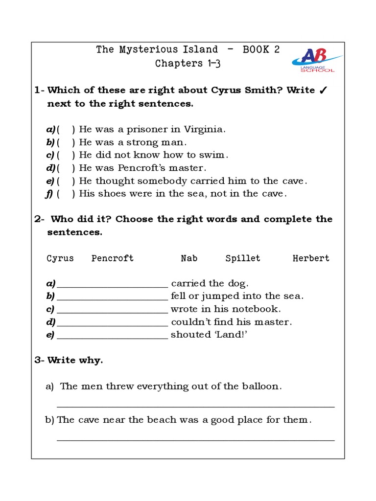 The Mysterious Island CHAPTERS 1-3 | PDF